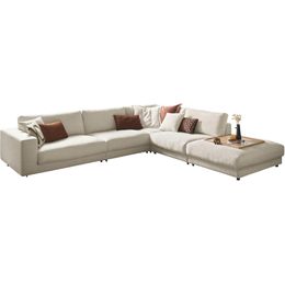 Ecksofa 3C CANDY, B:365cm H:86cm T:322cm, beige, 85% Polyester, 15% Viskose, Wohnzimmer, Sofas, "Enisa II, bequem und komfortabel, großes