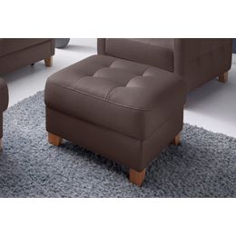 Hocker, B:70cm H:45cm T:70cm, braun, exxpo - SOFA FASHION, Luxus-Kunstleder;NaturLEDER (echtes Rindsleder) in Sitz und Rücken. Korpus in passendem