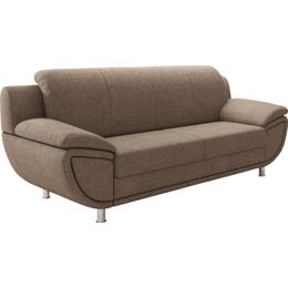 3-Sitzer Trendmanufaktur, B:207cm H:85cm T:94cm, braun, Struktur ( 100% Polyester), Sofas, "Rondo II zeitlos und bequem", wahlweise mit komfortablem