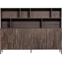 Buffet Woood, B:200cm H:150cm T:44cm, braun, FSC-zertifizierter Holzwerkstoff, K&uuml;che, Schr&auml;nke, "Gravu", viel Stauraum, Push-to-Open Funktion, H 150