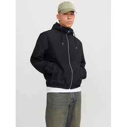 Jack & Jones JACK & JONES Herren Blouson "JJELEGACY LIGHT JACKET HOOD NOOS", schwarz, Gr. XS, unifarben, Web, Obermaterial: 100% Polyester, Jacken, mit Logo