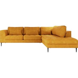 Trendmanufaktur Ecksofa "Luzi, wahlweise mit Schlaffunktion und Bettkasten, gemütlich, L-Form", B/H/T: 264cm x 80cm x 203cm, Samtvelours, Ottomane