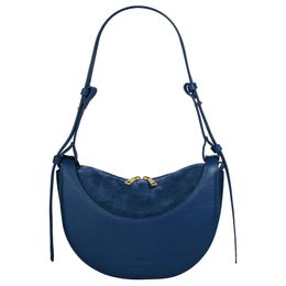 Samantha Look Damen Umhängetasche, blau, Leder, clean, Taschen, echt Leder, Made in Italy