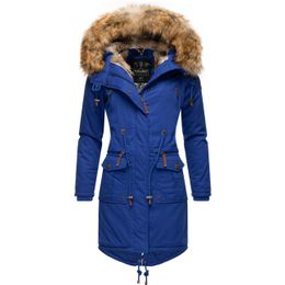 Navahoo Damen Wintermantel "Rosinchen", blau, Gr. S, Oberstoff: 100% Baumwolle, Futter: 100% Polyester, Wattierung: 100% Polyester, Ärmelfutter: 100%
