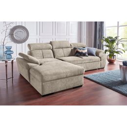 Ecksofa, B:280cm H:77cm T:170cm, beige, exxpo - SOFA FASHION, Wohnzimmer, Sofas, "Salerno, inkl. Kopf- und Armteilverstellung, elegant & bequem,