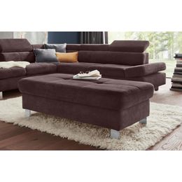 Hocker, B:116cm H:45cm T:70cm, braun, exxpo - SOFA FASHION, Luxus-Kunstleder;Webstoff (100% Polyester);Webvelours (100% Polyester), Wohnzimmer,