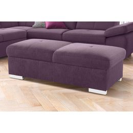 Hocker, B:140cm H:44cm T:67cm, lila, exxpo - SOFA FASHION, NaturLEDER (echtes Rindsleder) in Sitz und Rücken. Korpus in passendem Kunstleder SOFTLUX