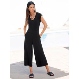 Heine Damen Jumpsuit, schwarz, Gr. 38, unifarben, 95% Polyester, 5% Elasthan, Overalls