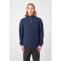 Cleptomanicx Herren Strickpullover "Noitch", blau, Gr. XXL, unifarben, 45% Wolle, 37% Baumwolle, 18% Polyamid, Pullover, mit gebondeter