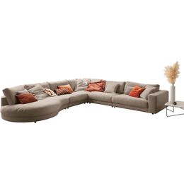 Ecksofa 3C CANDY, B:395cm H:86cm T:225cm, beige, 100% Polyester, Wohnzimmer, Sofas, "Enisa II, bequem und komfortabel, Mega Familiensofa, L-Form",