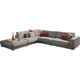 Ecksofa 3C CANDY, B:365cm H:86cm T:322cm, grau, 100% Polyester, Wohnzimmer, Sofas, "Enisa II, bequem und komfortabel, großes Familiensofa, L-Form",