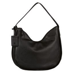 Tom Tailor Damen Hobo "Adela", schwarz, Polyurethan, Taschen, aus Lederimtat in modernen Linienführung und abgesetzter Kantenfarbe