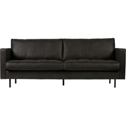2,5-Sitzer Woood, B:230cm H:83cm T:88cm, schwarz, Sofas, "Rodeo Classic", frei im Raum stellbar, mit recyceltem Leder, H 83 cm x B 230 cm