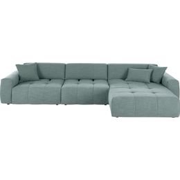 Ecksofa 3C CANDY, B:378cm H:74cm T:200cm, blau, 100% Polyester, Wohnzimmer, Sofas, "Yoshy mit Komfortfunktionen, modern und bequem, L-Form", Zwei
