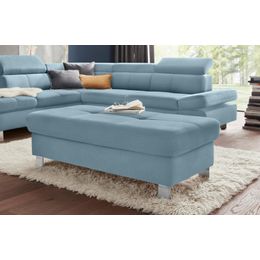 Hocker, B:116cm H:45cm T:70cm, blau, exxpo - SOFA FASHION, Luxus-Kunstleder;Webstoff (100% Polyester);Webvelours (100% Polyester), Wohnzimmer,