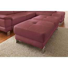 Hocker, B:140cm H:44cm T:67cm, rot, exxpo - SOFA FASHION, NaturLEDER (echtes Rindsleder) in Sitz und Rücken. Korpus in passendem Kunstleder SOFTLUX