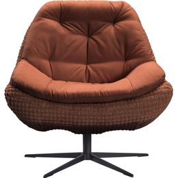 Drehsessel, B:89cm H:97cm T:88cm, braun, exxpo - SOFA FASHION, Wohnzimmer, Sessel, "Dim, Loungesessel im Materialmix, Design und Komfort,