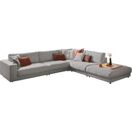 Ecksofa 3C CANDY, B:365cm H:86cm T:322cm, grau, 85% Polyester, 15% Viskose, Wohnzimmer, Sofas, "Enisa II, bequem und komfortabel, großes