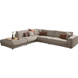 Ecksofa 3C CANDY, B:365cm H:86cm T:322cm, beige, 100% Polyester, Wohnzimmer, Sofas, "Enisa II, bequem und komfortabel, großes Familiensofa, L-Form",