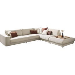 Ecksofa 3C CANDY, B:365cm H:86cm T:322cm, beige, 100% Polyester, Wohnzimmer, Sofas, "Enisa II, bequem und komfortabel, großes Familiensofa, L-Form",