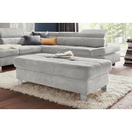 Hocker, B:116cm H:45cm T:70cm, grau, exxpo - SOFA FASHION, Luxus-Kunstleder;Webstoff (100% Polyester);Webvelours (100% Polyester), Wohnzimmer,