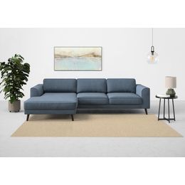 Ecksofa Trendmanufaktur, B:280cm H:85cm T:167cm, blau, 100% Polyester, Wohnzimmer, Sofas, "Lumber Jack, elegantes Designsofa, zeitlos modern, hoher