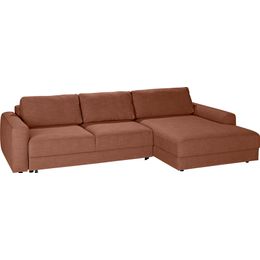 Ecksofa Trendmanufaktur, B:303cm H:84cm T:176cm, braun, 100% Polyester, Wohnzimmer, Sofas, "Bourbon II, mit extratiefer Sitzfläche und extrabreiter