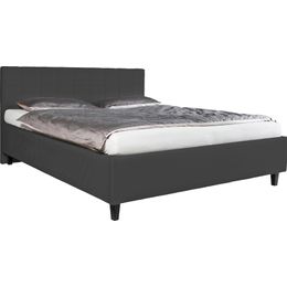 Polsterbett Alina, B:167cm H:102cm L:212cm, schwarz, Kunstleder TLS (100% Polyester), Betten, "Pepe", wahlweise mit Matratze und Lattenrost, in