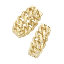 Smart Jewel Damen Paar Creolen "Panzerkettenoptik, Silber 925", Silber 925 (Sterlingsilber), gold, Silber 925 (Sterlingsilber), Ohrringe