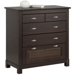 Schubkastenkommode Home Affaire, B:96cm H:99cm T:38cm, braun, Sideboards, "Rauna", aus massiver Kiefer mit 5 Schubladen, Breite 96 cm