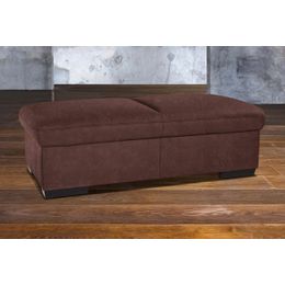 Hocker, B:140cm H:46cm T:67cm, braun, exxpo - SOFA FASHION, Hybrid Lederfaserstoff (Grundgewebe 41% Lederfaser, 39% Polyester, 20% Baumwolle)