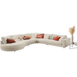 Ecksofa 3C CANDY, B:395cm H:86cm T:225cm, beige, 85% Polyester, 15% Viskose, Wohnzimmer, Sofas, "Enisa II, bequem und komfortabel, Mega Familiensofa,