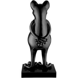 Tierfigur, B:32cm H:68cm T:30cm, schwarz, CASABLANCA BY GILDE, Kunstharz, Dekofiguren, "Skulptur Frosch schwarz"
