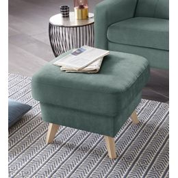 Hocker, B:56cm H:45cm T:56cm, blau, exxpo - SOFA FASHION, Samtvelours (100% Polyester);Webvelours (100% Polyester), Wohnzimmer, Hocker, "Nappa mit