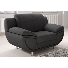 Sessel Trendmanufaktur, B:121cm H:85cm T:94cm, grau, Struktur (100% Polyester), Wohnzimmer, Sessel, "Rondo II, Loungesessel zeitlos und bequem",