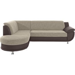 Ecksofa Trendmanufaktur, B:265cm H:85cm T:190cm, braun, Kunstleder SOFTLUX / Struktur (77% Polyester; 23% Polyacryl);Luxus-Microfaser ALCAZAR (100%
