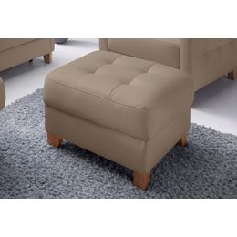 Hocker, B:70cm H:45cm T:70cm, braun, exxpo - SOFA FASHION, NaturLEDER (echtes Rindsleder) in Sitz und Rücken. Korpus in passendem Kunstleder SOFTLUX