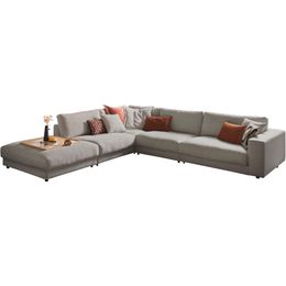 Ecksofa 3C CANDY, B:365cm H:86cm T:322cm, grau, 100% Polyester, Wohnzimmer, Sofas, "Enisa II, bequem und komfortabel, großes Familiensofa, L-Form",