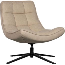 Drehsessel Woood, B:74cm H:84cm T:86cm, beige, Wohnzimmer, Sessel, "Maudi", Metallgestell, gepolstert mit gewebtem Stoff, H 84 cm x B 74 cm