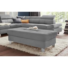 Hocker, B:116cm H:45cm T:70cm, grau, exxpo - SOFA FASHION, Luxus-Kunstleder;Webstoff (100% Polyester);Webvelours (100% Polyester), Wohnzimmer,