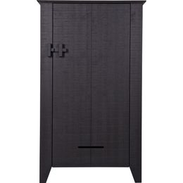 Stauraumschrank Woood, B:85cm H:142cm T:38cm, schwarz, Schr&auml;nke, "Gijs", Bauernschrank mit Griff, H 142 cm x B 85 cm