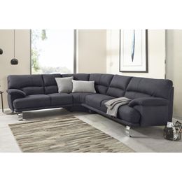 Ecksofa Trendmanufaktur, B:280cm H:87cm T:240cm, grau, Microfaser Vintage (100% Polyester);Struktur (100% Polyester);Struktur fein (100% Polyester),