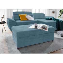 Hocker, B:116cm H:45cm T:70cm, blau, exxpo - SOFA FASHION, Wohnzimmer, Hocker, "Kyoto Bankhocker mit Staufach unter der Sitzfläche"