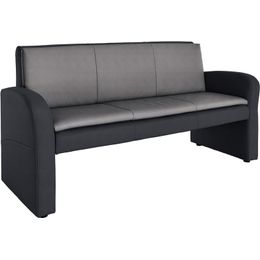 Hockerbank, B:182cm H:89cm T:67cm, schwarz, exxpo - SOFA FASHION, Strukturstoff (88%Polyester, 12% Nylon) mit Absatz Luxuskunstleder;Luxus-Microfaser