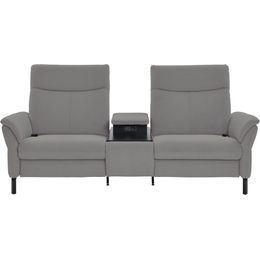 2-Sitzer Places of Style, B:202cm H:108cm T:94cm, grau, 100% Polyester, Sofas, "Sisto, inklusive 2x Relaxfunktion motorisch mit Herz-Waage-Beschlag",