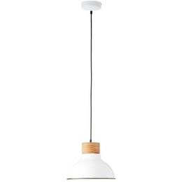 Brilliant - Lampe Pullet Pendelleuchte 30cm weiß/holz hell 1x A60, E27, 40W, geeignet für Normallampen (nicht enthalten) Für LED-Leuchtmittel geeignet