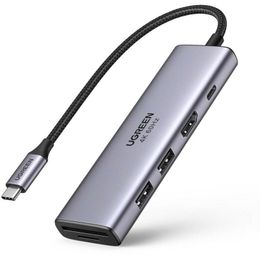 UGREEN - Multifunktions-HUB usb Typ c - 2x usb 3.2 Gen 1 / hdmi 4K 60Hz / sd- und TF-Kartenleser / usb Typ c pd 100W grau