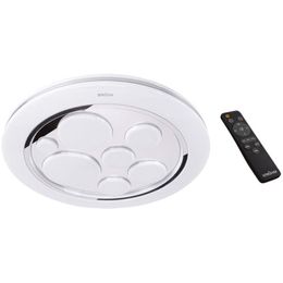 Licht-Erlebnisse Led Deckenleuchte dimmbar Metall d: 39 cm IP44 Weiß Spiegel rund Farbwechsel 4200 k 3090 lm Modern