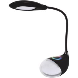 Licht-Erlebnisse Schreibtischlampe led dimmbar Touch Flexarm 32 cm hoch Schwarz Weiß mit Farbwechsel 4100 + rgb k