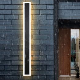 Gbly - led Wandleuchte Aussen Wandlampe: 100cm Schwarz Außenwandleuchte Lang Villa Außenlampe IP65 Wasserdicht Modern Außenleuchte 21W